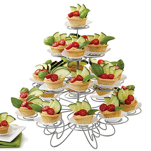 Resulzon Cupcake Stand, 4 Tier 23pcs Cup Holder Reusable Cake Dessert Tower Tree for Family Events or Parties