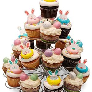 Resulzon Cupcake Stand, 4 Tier 23pcs Cup Holder Reusable Cake Dessert Tower Tree for Family Events or Parties