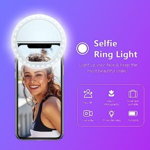 Whellen Selfie Ring Light with 36 LED for Phone/Tablet/iPad Camera [UL Certified] Portable Clip-on Fill Round Shape Light-White