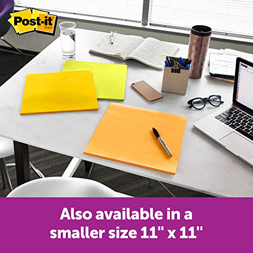 Post-it Super Sticky Big Notes, 15in x 15 in, 1 Pad, 2X the Sticking Power, Neon Orange (BN15)