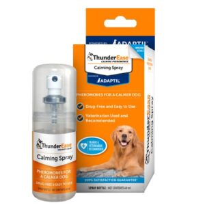 thunderease dog calming pheromone spray | powered by adaptil | reduce anxiety during travel, vet visits and boarding