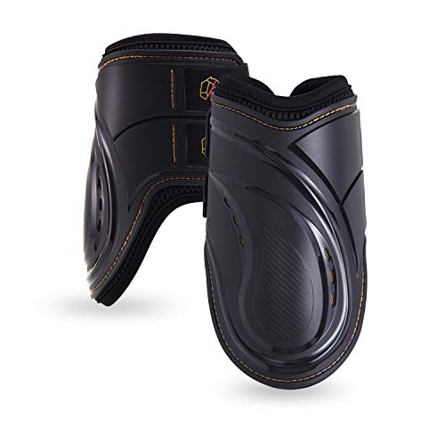 Kavallerie Dressage Horses Boots: Fleece-Lined Faux Leather Woof Brushing Boots for Training, Jumping, Riding, Eventing - Quick Wear for Breathable, Lightweight & Impact-Absorbing Wrap