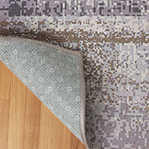 SUPERIOR Arabella Modern Distressed Diamonds Polypropylene Indoor Area Rug, 2'7" x 8', Beige