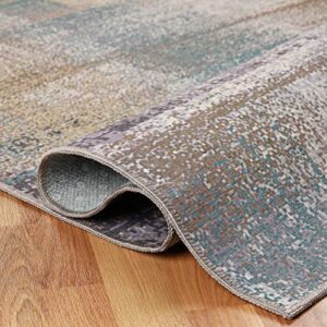 SUPERIOR Arabella Modern Distressed Diamonds Polypropylene Indoor Area Rug, 2'7" x 8', Beige