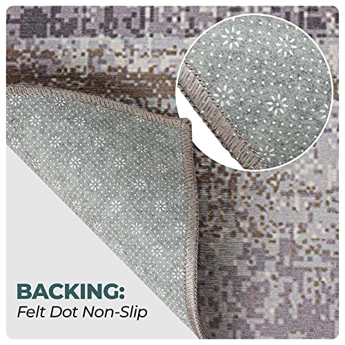 SUPERIOR Arabella Modern Distressed Diamonds Polypropylene Indoor Area Rug, 2'7" x 8', Beige