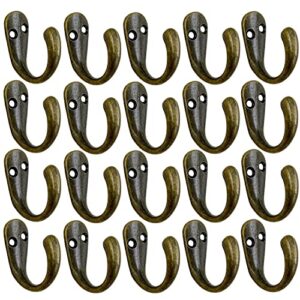 gutapo coffee cup hooks 20pcs vintage bronze hooks door wall closet mounted single hook hangers for robe coat with 46pcs screws