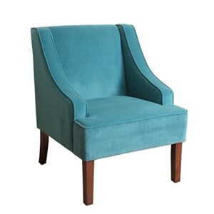 homepop swoop arm living-room-chairs, velvet teal