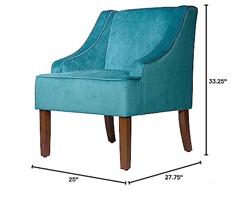 HomePop Swoop Arm Living-Room-Chairs, Velvet Teal