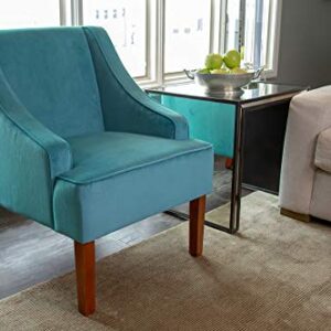 HomePop Swoop Arm Living-Room-Chairs, Velvet Teal