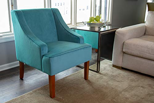 HomePop Swoop Arm Living-Room-Chairs, Velvet Teal