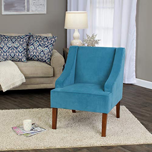 HomePop Swoop Arm Living-Room-Chairs, Velvet Teal