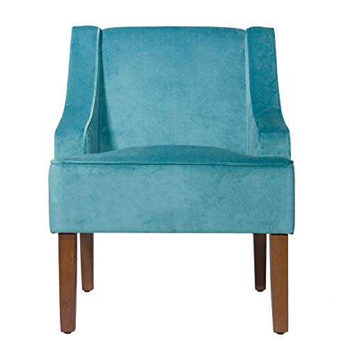 HomePop Swoop Arm Living-Room-Chairs, Velvet Teal