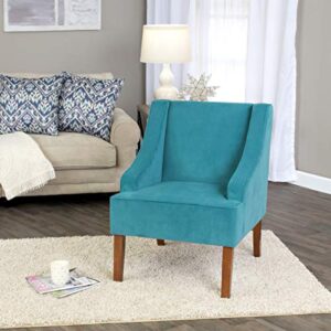 HomePop Swoop Arm Living-Room-Chairs, Velvet Teal