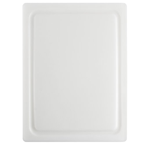 Dexas NSF Approved Poly Cutting Board with Juice Well, 12 x16 x 5/8", White