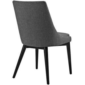 Modway Viscount Mid-Century Modern Upholstered Fabric Two Kitchen and Dining Room Chairs in Gray