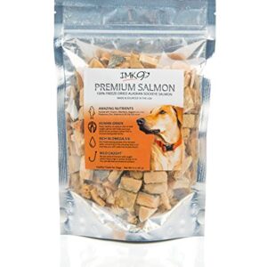 IMK9 Freeze Dried Salmon Dog Treats – High Value Training, High Protein, Natural Omega 3-6 Fish Oil – Wild Caught – 100% Pure Fish with Skin – Single Ingredient, Gluten, Grain Free – Made in The USA