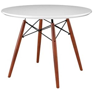 Eiffel Large Round Dining Table, Walnut Stain Legs