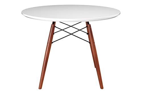 Eiffel Large Round Dining Table, Walnut Stain Legs