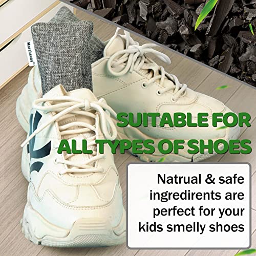 Marsheepy 12 Pack Charcoal Shoe Deodorizer Bags, Bamboo Charcoal Air Purifying bags, Odor Absorber, Odor Eliminator for shoes, Home, Closet, Pet