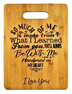 mothers gift - special love heart poem bamboo cutting board mom present mother day mom birthday holiday engraved side for decor display or hanging reverse side for usage (8.75x11.5 rectangle)