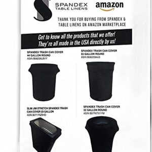 Spandex & Table Linens Slim Jim Stretch Spandex Trash Can Cover, 23 Gallons Black