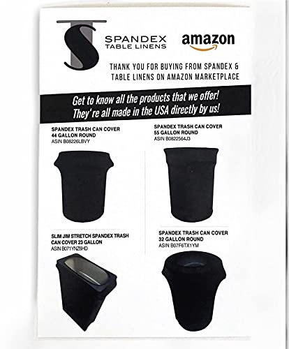 Spandex & Table Linens Slim Jim Stretch Spandex Trash Can Cover, 23 Gallons Black