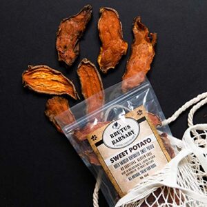 BRUTUS & BARNABY Thick Cut Sweet Potato Dog Treat Full Slices - Single Ingredient Dried Sweet Potato Dog Treats - Vegan Low Fat All Natural Dog Treats - Healthy Dog Treats with No Added Preservatives