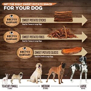 BRUTUS & BARNABY Thick Cut Sweet Potato Dog Treat Full Slices - Single Ingredient Dried Sweet Potato Dog Treats - Vegan Low Fat All Natural Dog Treats - Healthy Dog Treats with No Added Preservatives