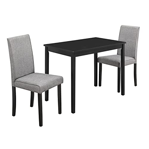 Monarch Specialties , Dining Set Set, Parson Chairs, Black/Grey, 3pcs