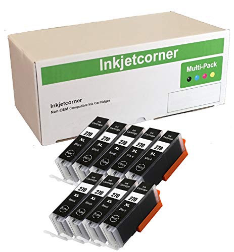 Inkjetcorner Compatible Ink Cartridges Replacement for PGI-270XL PGI 270 XL for use with MG6821 TS6020 MG6820 MG5720 MG5721 MG5722 TS5020 TS8020 TS9020 MG7720 Printer (Large Black, 9-Pack)