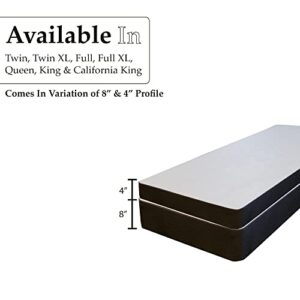 Spring Solution 4-Inch Wood Split Low Profile Traditional Box Spring/Foundation for Mattress Set, King, 1, White