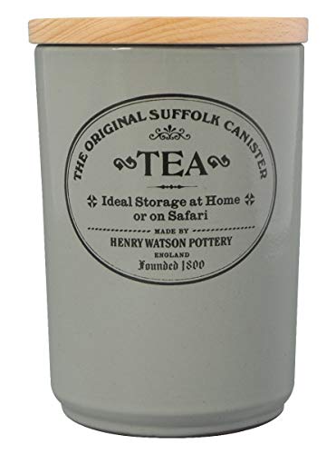 Henry Watson Airtight Tea Canister in Dove Grey, Made in England