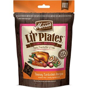 merrick lil plates teensy turducken recipe dog treat, 5oz, model:26051