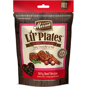 merrick lil' plates bitty beef recipe grain free small breed dog treats - 5 oz. pouch