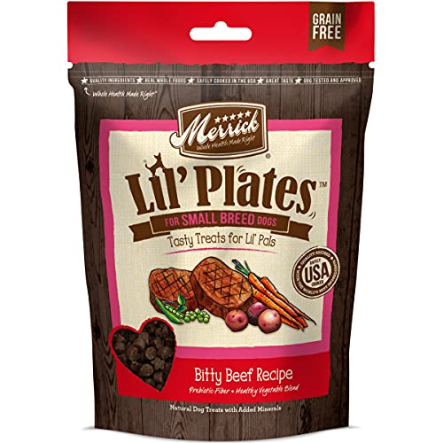 Merrick Lil' Plates Bitty Beef Recipe Grain Free Small Breed Dog Treats - 5 oz. Pouch