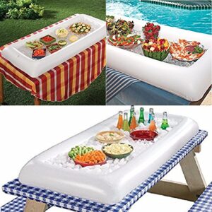 2 Packs Inflatable Pool Table Serving Bar - Large Buffet Tray Server with Drain Plug - Keep Your Salads & Beverages Ice Cold - for Parties Indoor & Outdoor Use