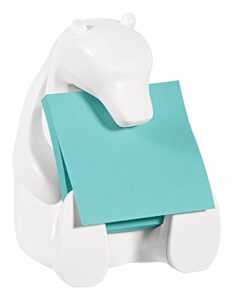 post-it pop-up note dispenser, bear design, 3x3 in, 1 dispenser/pack (bear-330) , white