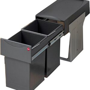 Hafele Trash Can Pull Out - Hailo Easy Cargo 30, 2 x 4 Gallons Capacity, 88 lbs Weight Capacity