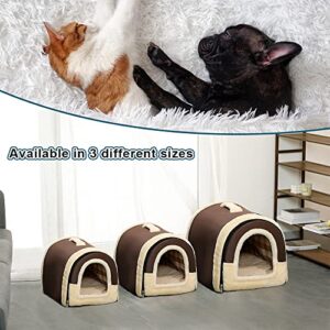 ANPPEX Indoor Dog House, Large Dog Cave Bed, Outdoor Cat House Insulated Igloo Dog House Covered Dog Bed