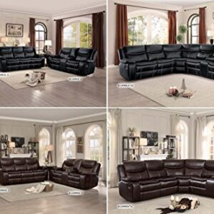 Homelegance 88" Manual Double Reclining Sofa, Black