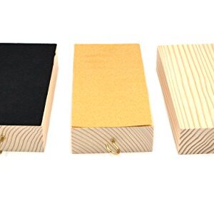 Wooden Friction Block Set - Wood, Sandpaper and Felt Surfaces - Measure 6 x 3 x 1.25" Each -Made in The USA