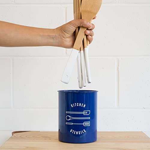 Now Designs Powder-Coated Steel Utensil Crock, Navy