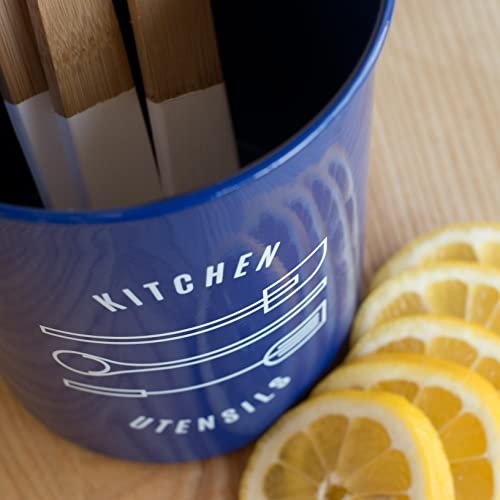 Now Designs Powder-Coated Steel Utensil Crock, Navy