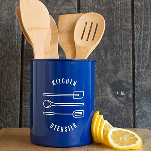 Now Designs Powder-Coated Steel Utensil Crock, Navy