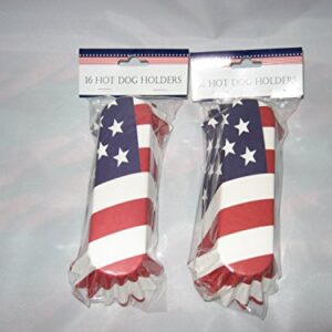 American Flag Paper Food Trays and Hot Dog Holders Bundle