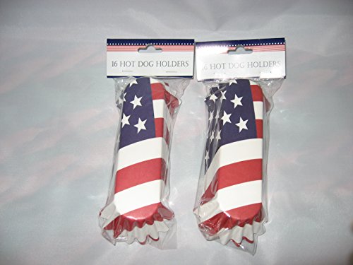 American Flag Paper Food Trays and Hot Dog Holders Bundle