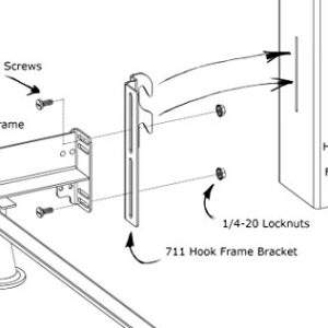 Ronin Factory Hook On Bed Frame Brackets Adapter for Headboard Extra Heavy Duty, Set of 2 Brackets with Hardware, 711 Bracket, Bolt-On to Hook-On Conversion