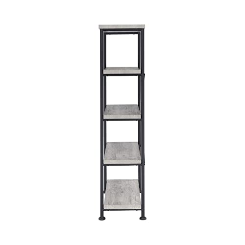 Coaster Furniture Analiese Rustic Industrial 4 Shelf Bookcase Bookshelf Etagere Composite Wood Shelves Metal Frame Gray Driftwood Black 801546