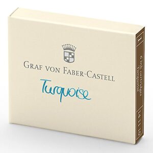 faber-castell graf von 6 ink cartridges turquoise 141110