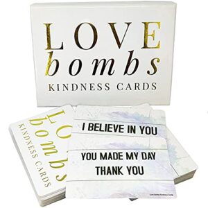 better me love bombs kindness cards - 111 appreciation cards & encouragement cards, love notes for him & just because gifts for her, valentines day gratitude gifts